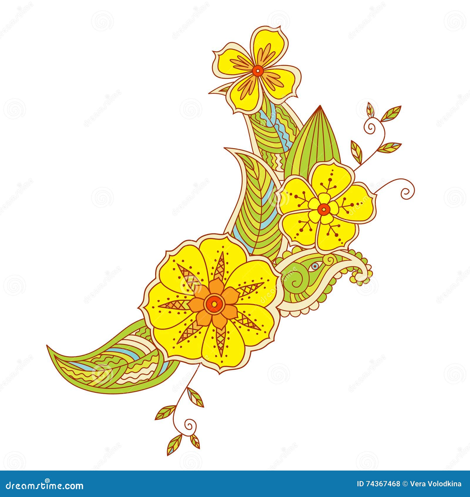 Colorful Mehendi Design. Vector Illustration Stock Vector ...