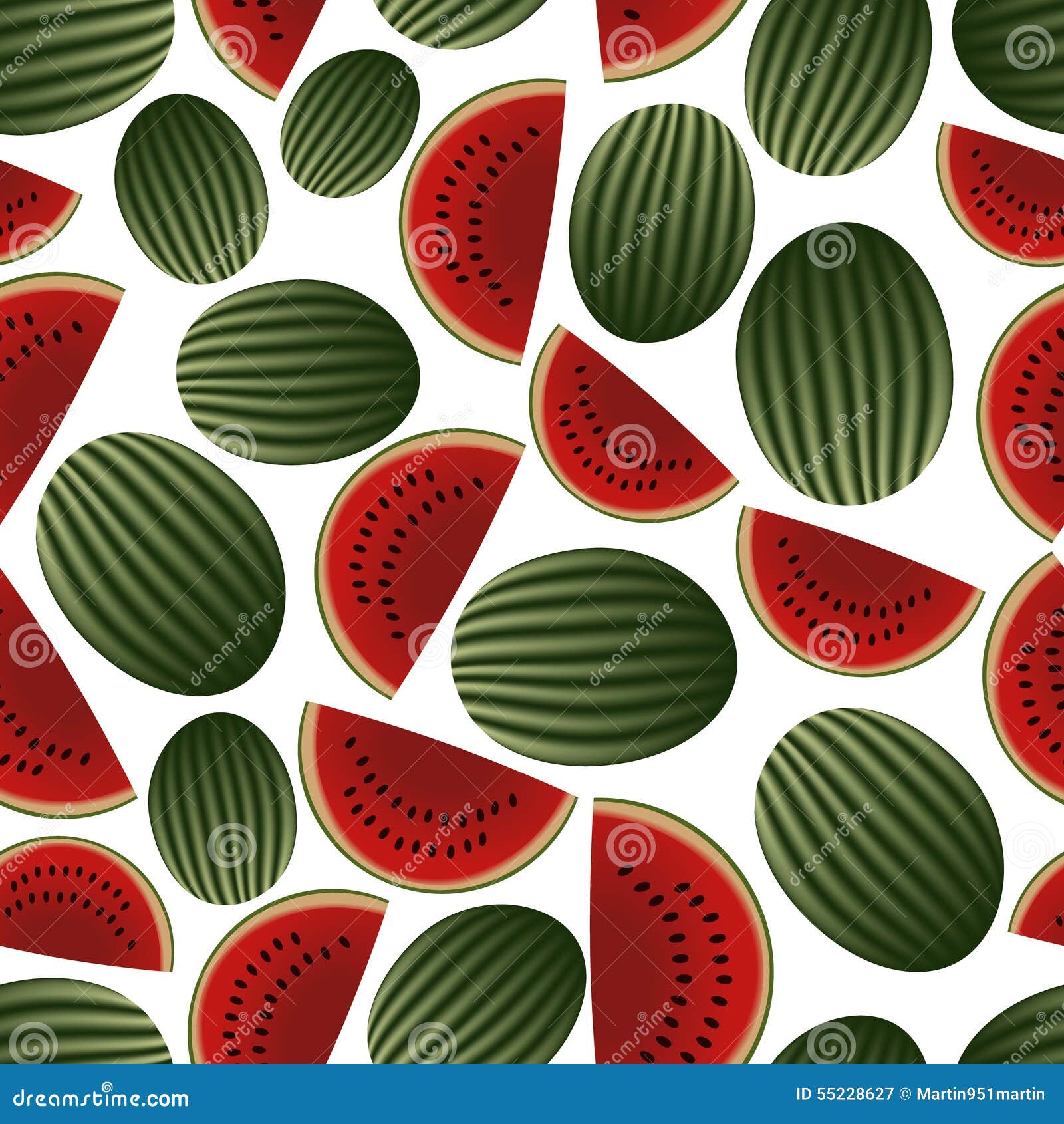 Colorful Melon Fruits and Half Fruits Seamless Pattern Eps10 Stock ...