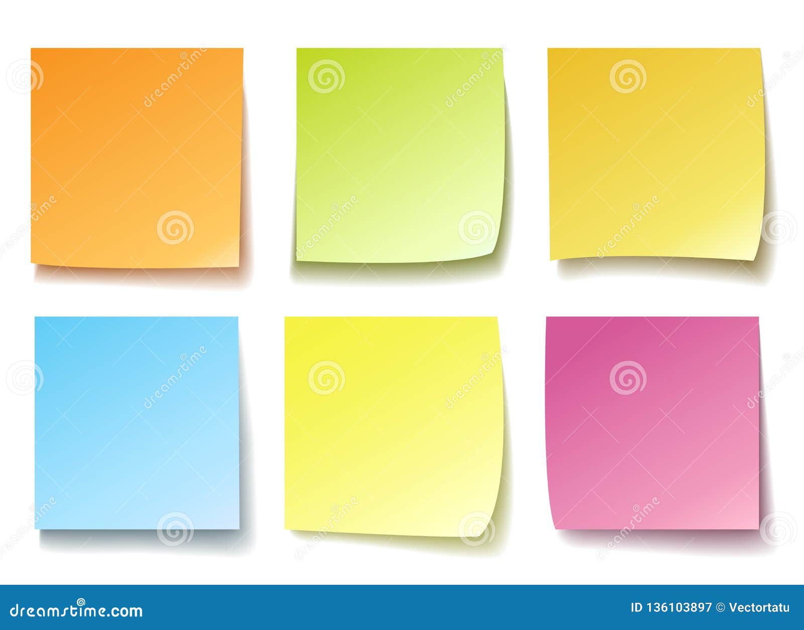 Colorful Memo Isolated on White Stock Vector - Illustration of notepad ...