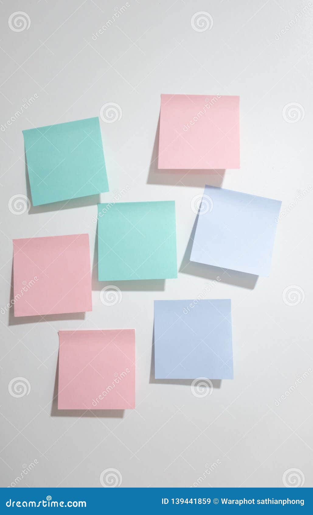 Colour Sticky Note Isolated on White Background Stock Image - Image of ...