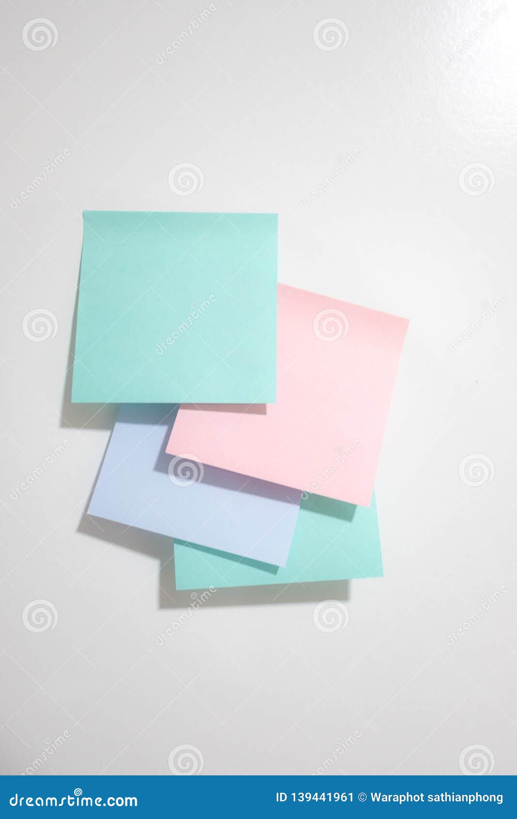 Colour Sticky Note Isolated on White Background Stock Image - Image of ...