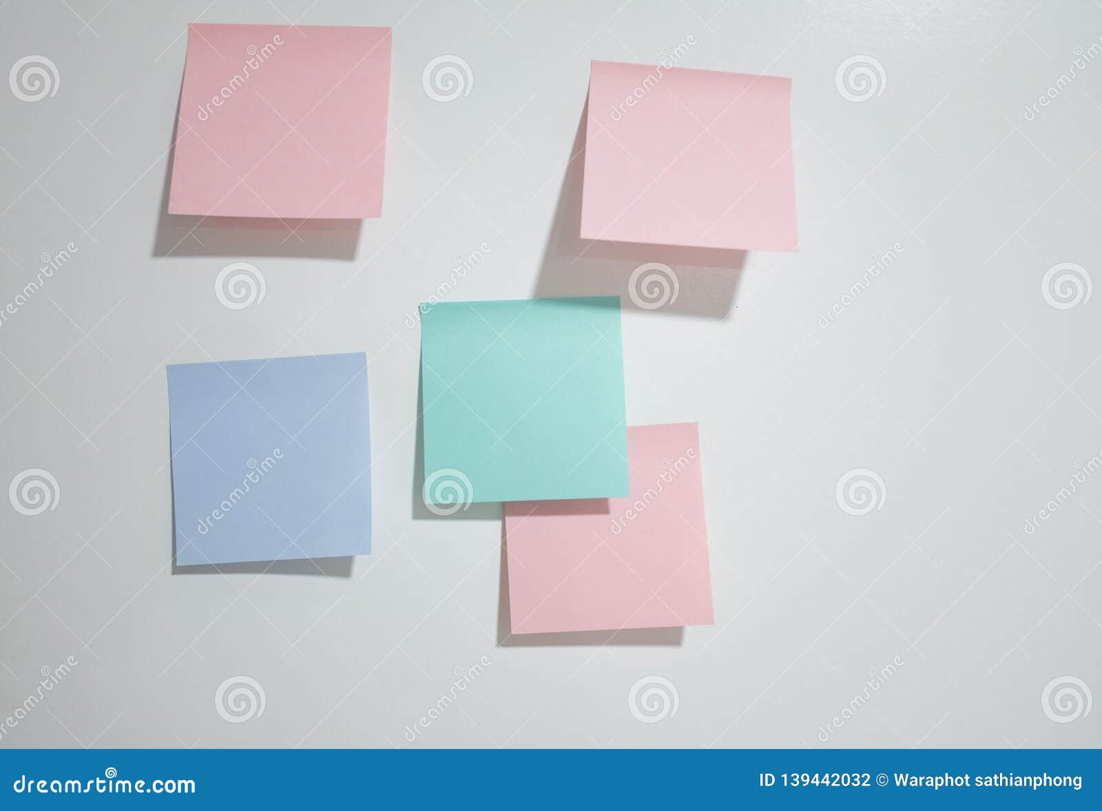 Colour Sticky Note Isolated on White Background Stock Photo - Image of ...