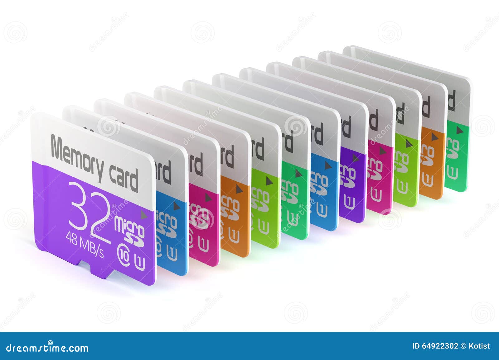 Colorful Memory Micro Sd Card Stack Stock Illustration - Illustration ...