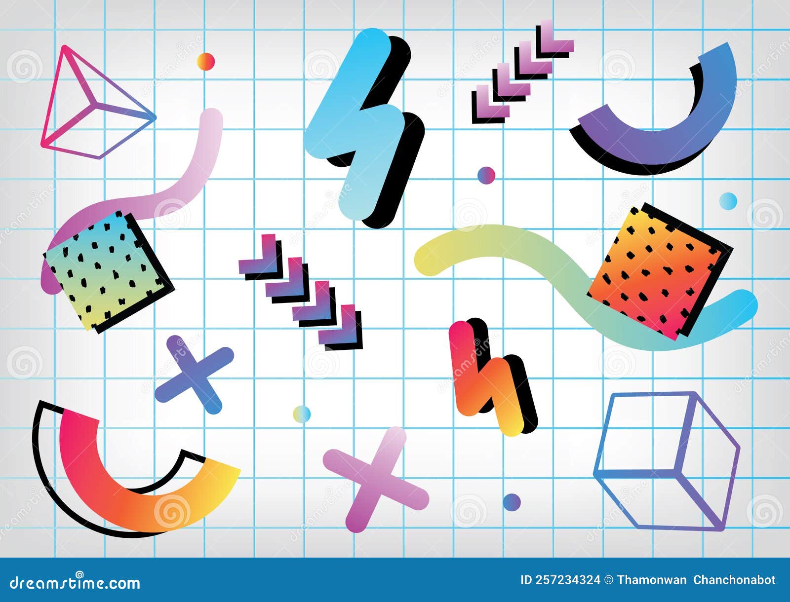 Colorful Memphis Vector Abstract Background Design Stock Vector ...