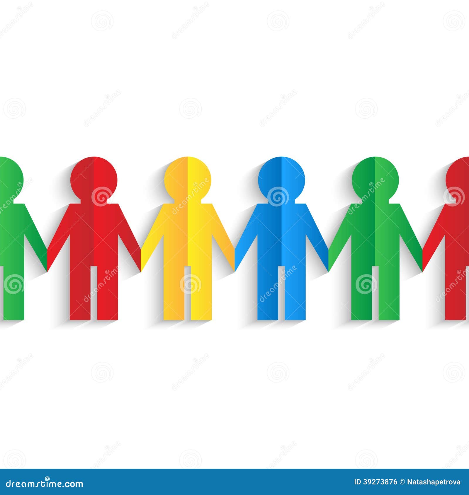 Colorful Men of Color Paper Stock Vector - Illustration of chain ...
