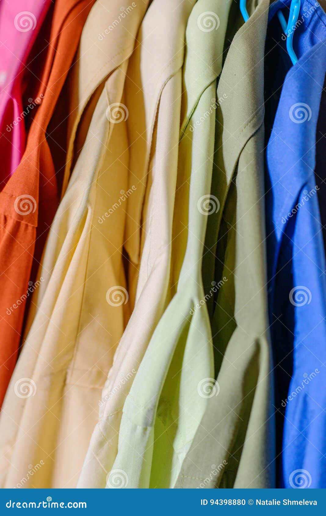 Colorful men`s shirts stock photo. Image of collection - 94398880