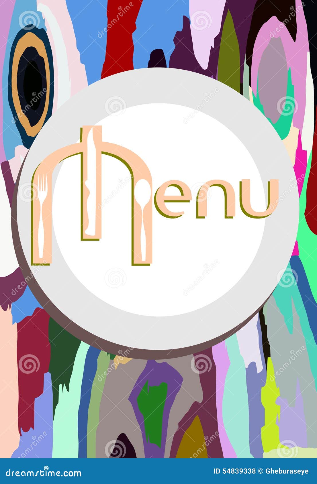 Colorful Menu background stock vector. Illustration of dinner - 54839338