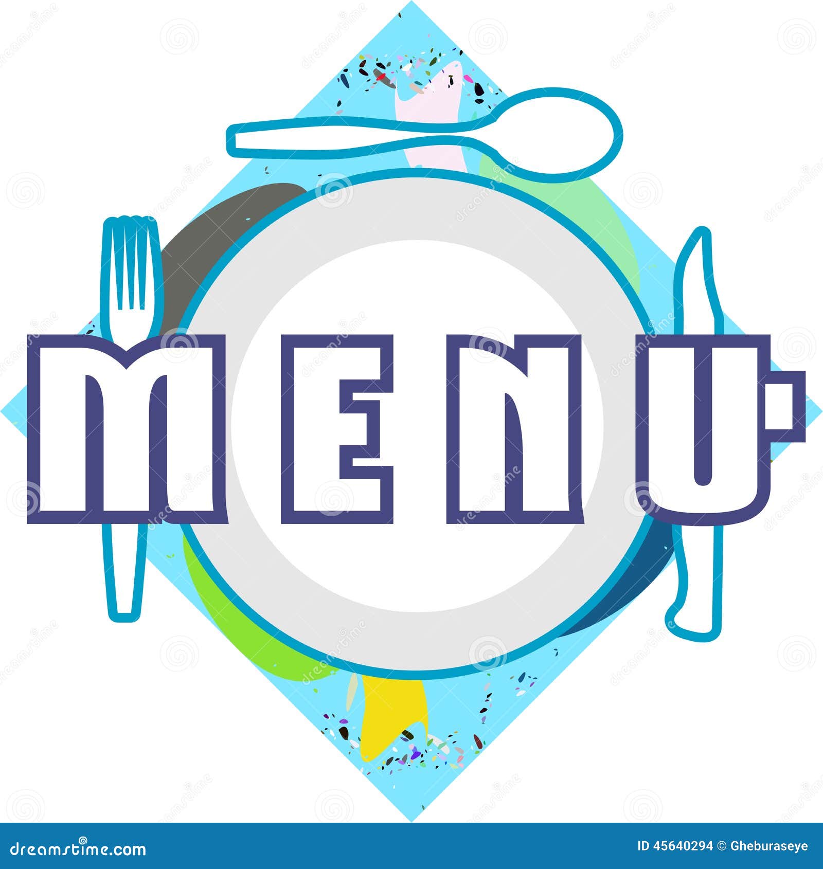 Colorful Menu Label Isolated Stock Illustration - Illustration of decor ...