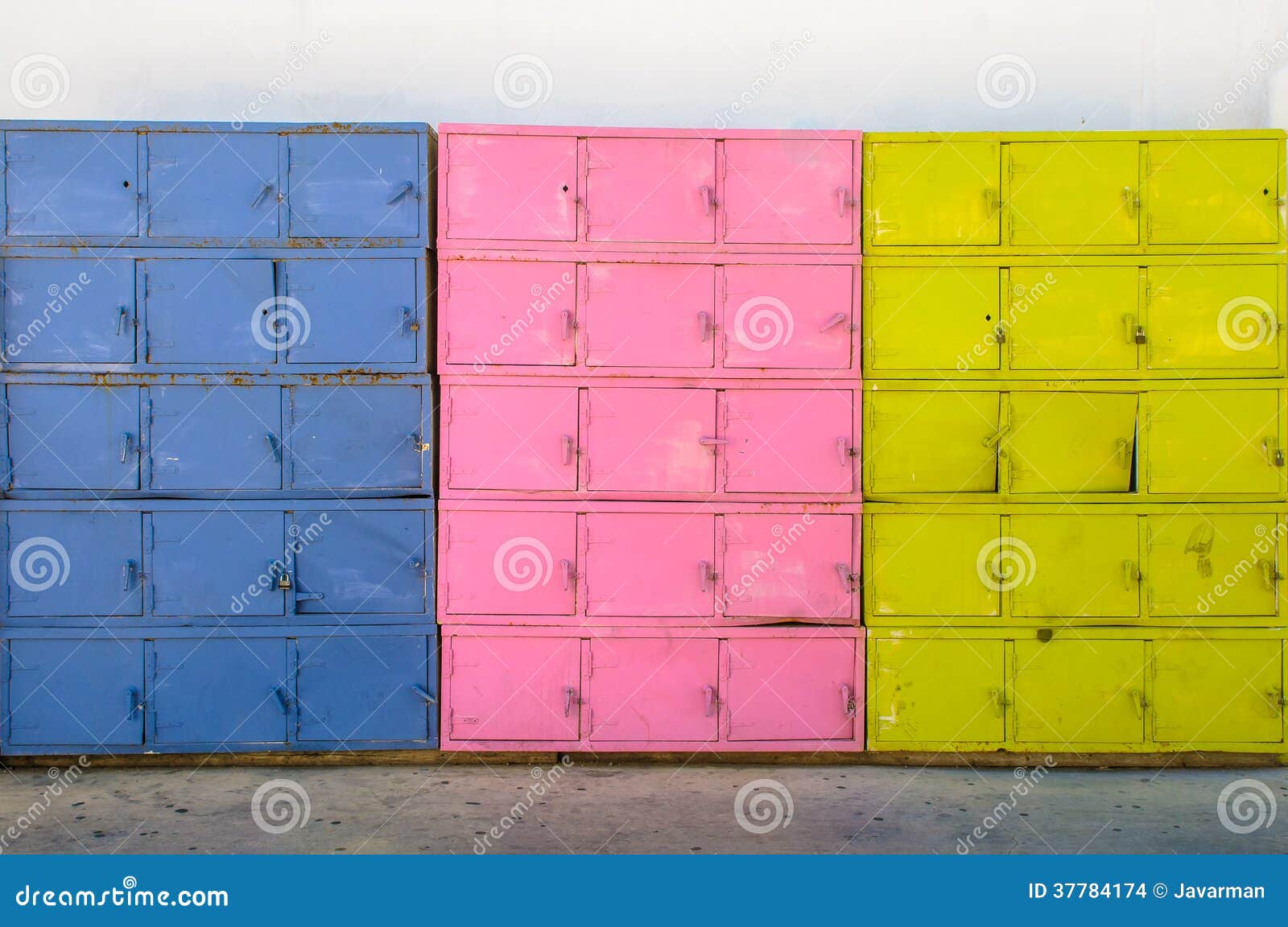 Colorful metal boxes stock illustration. Illustration of green - 37784174