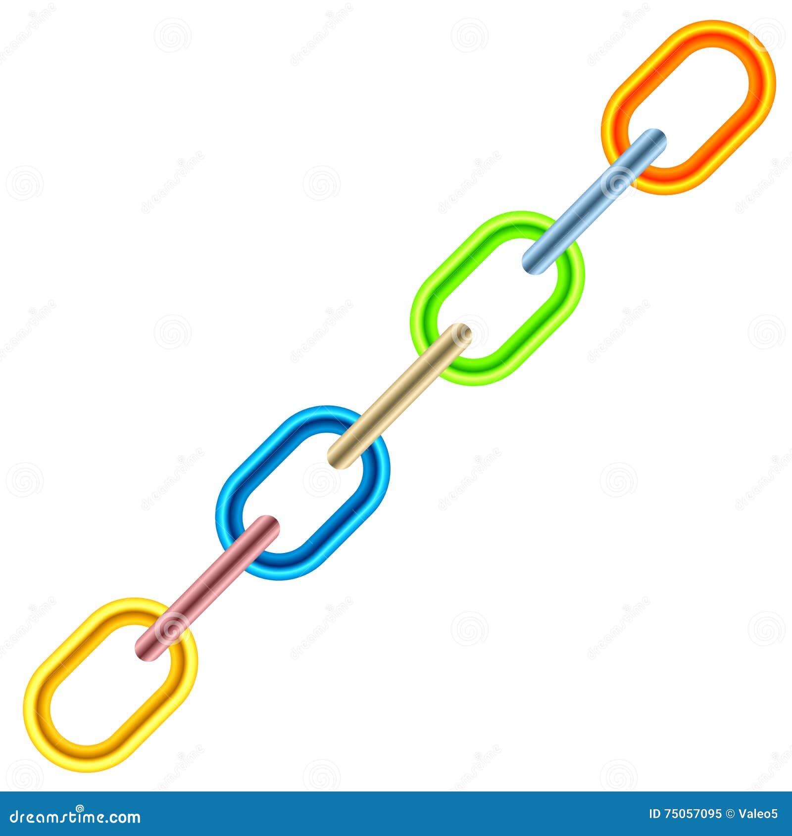 Colorful Metal Chain stock vector. Illustration of equipment - 75057095