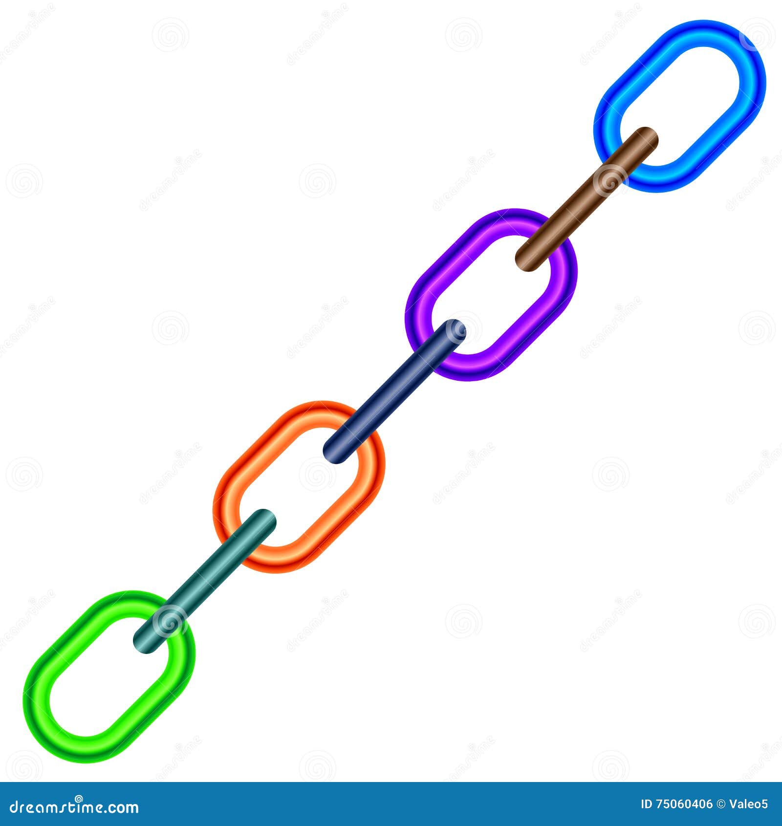 Colorful Metal Chain stock vector. Illustration of chain - 75060406