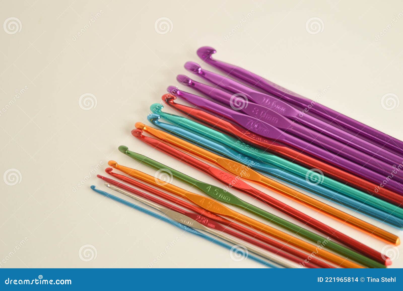 Colorful Metal Crochet Hooks Close Up Stock Photo - Image of colorful ...