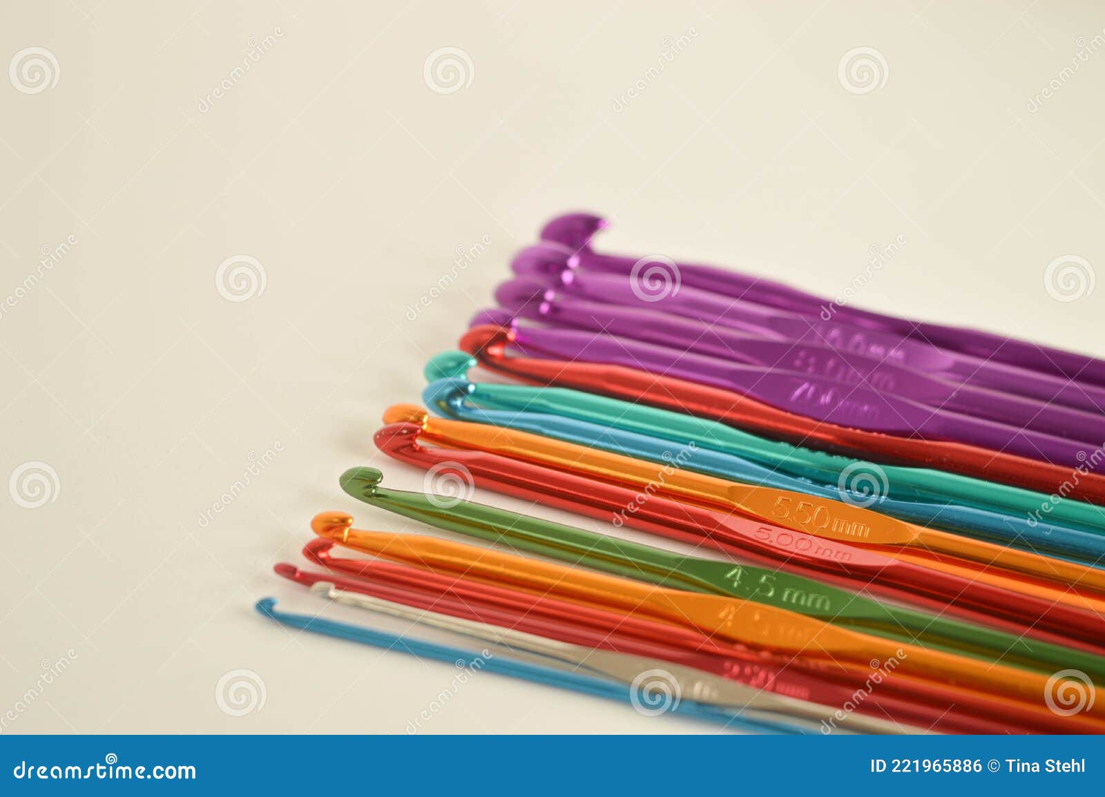 Colorful Metal Crochet Hooks Close Up Stock Photo - Image of craft ...