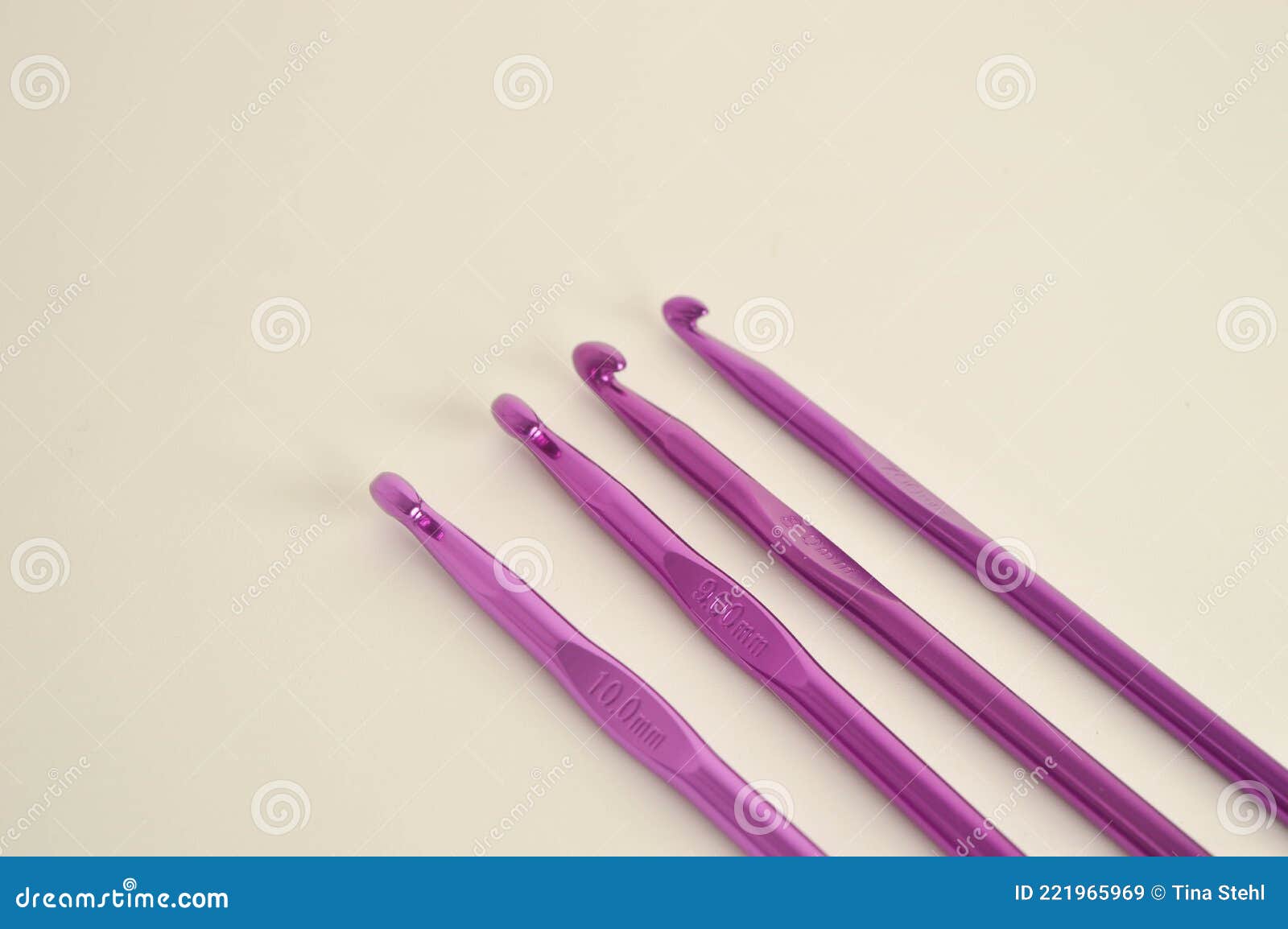 Colorful Metal Crochet Hooks Close Up Stock Image - Image of handicraft ...