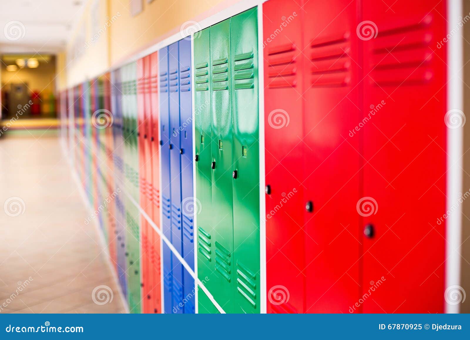 Colorful metal lockers stock image. Image of locker, kindergarten ...