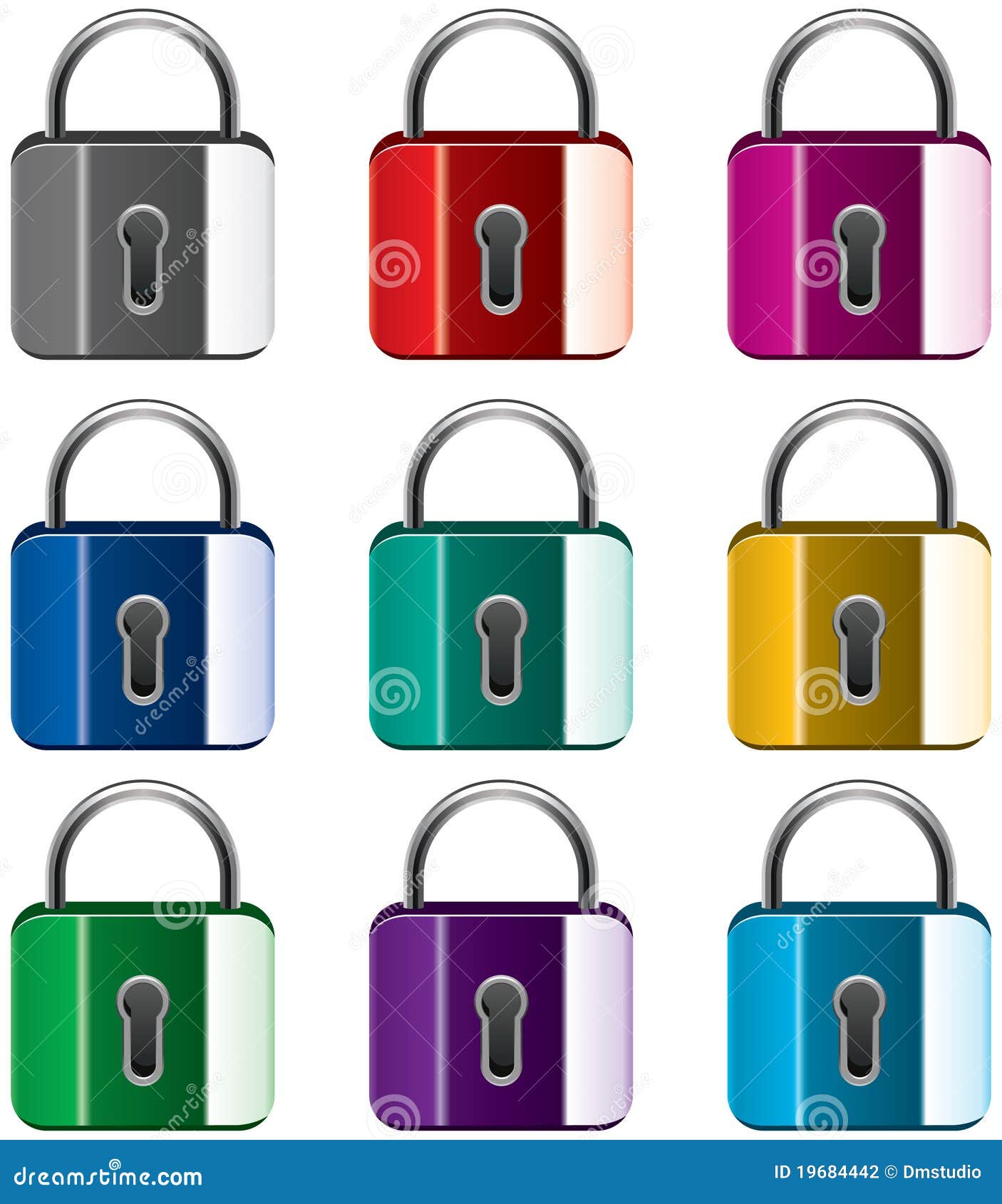 Colorful metal locks stock vector. Illustration of metal - 19684442 Colorful metal locks stock vector. Illustration of metal - 19684442