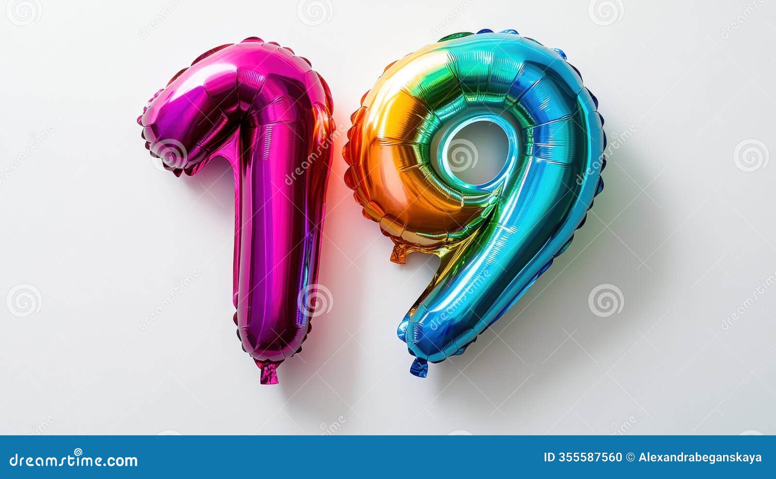 Number Nineteen Red Color Over A Black Background. Anniversary Royalty ...