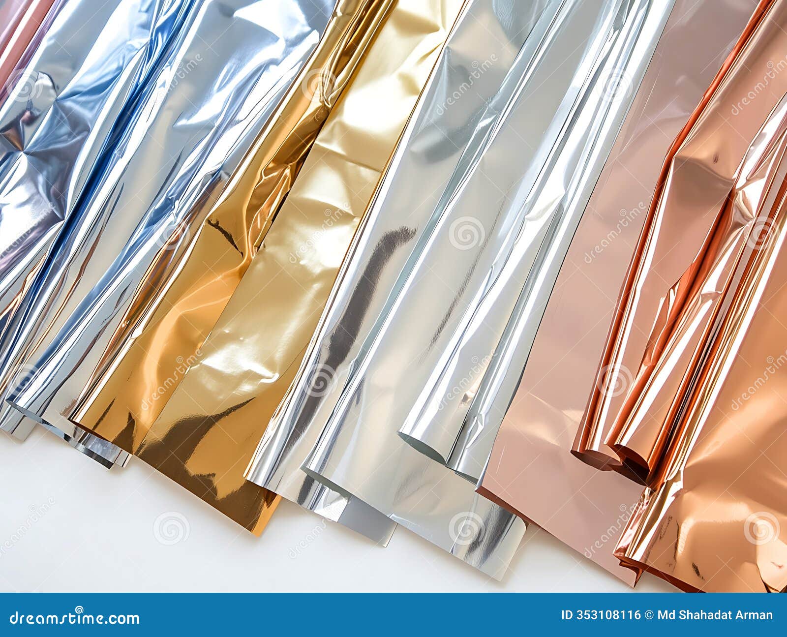 Colorful Metallic Foil Sheets in Various Shades Stock Illustration ...