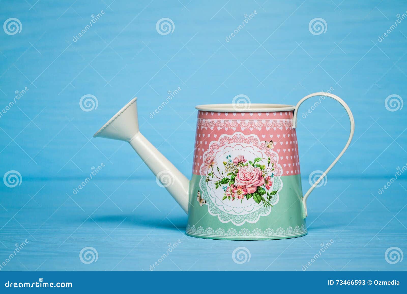 Colorful Metallic Watering Cans with Flower Pattern Stock Image - Image ...