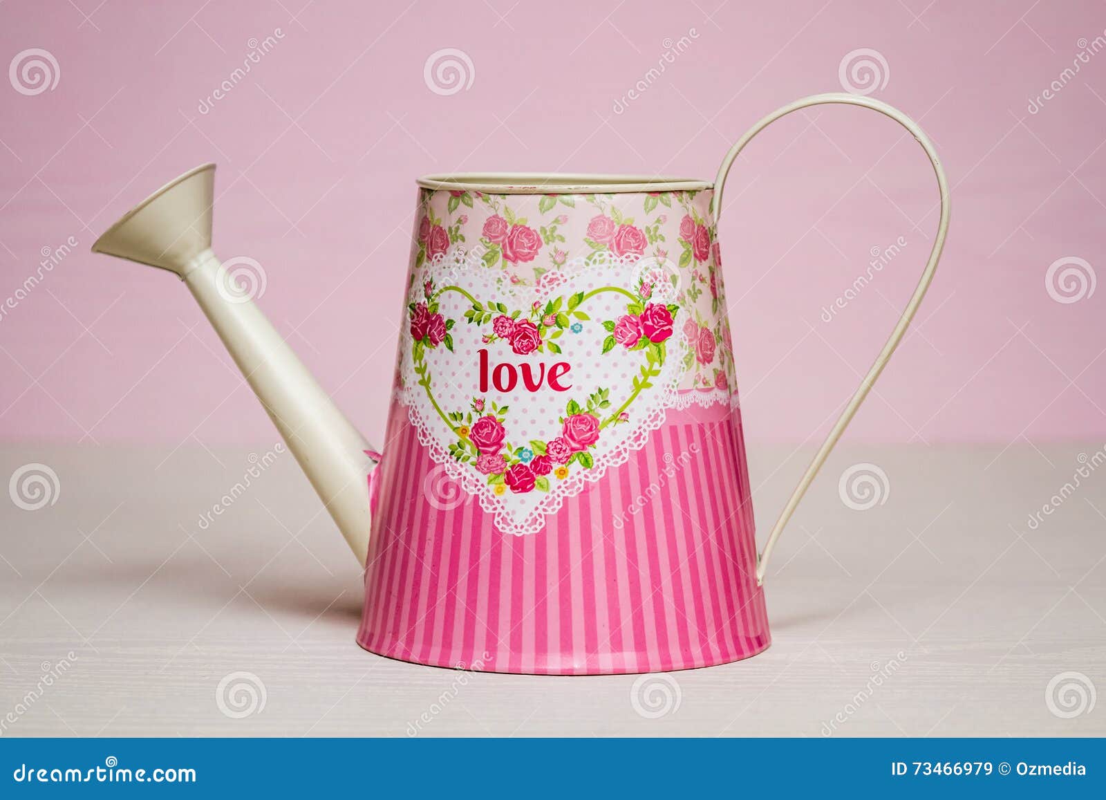 Colorful Metallic Watering Cans with Flower Pattern Stock Image - Image ...