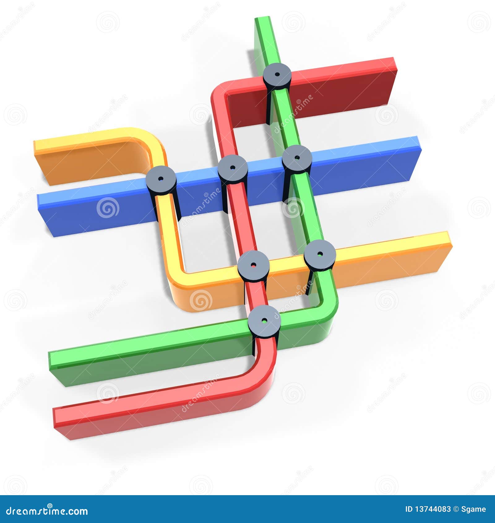 Colorful Metro Map Symbol Stock Image | CartoonDealer.com #13744075