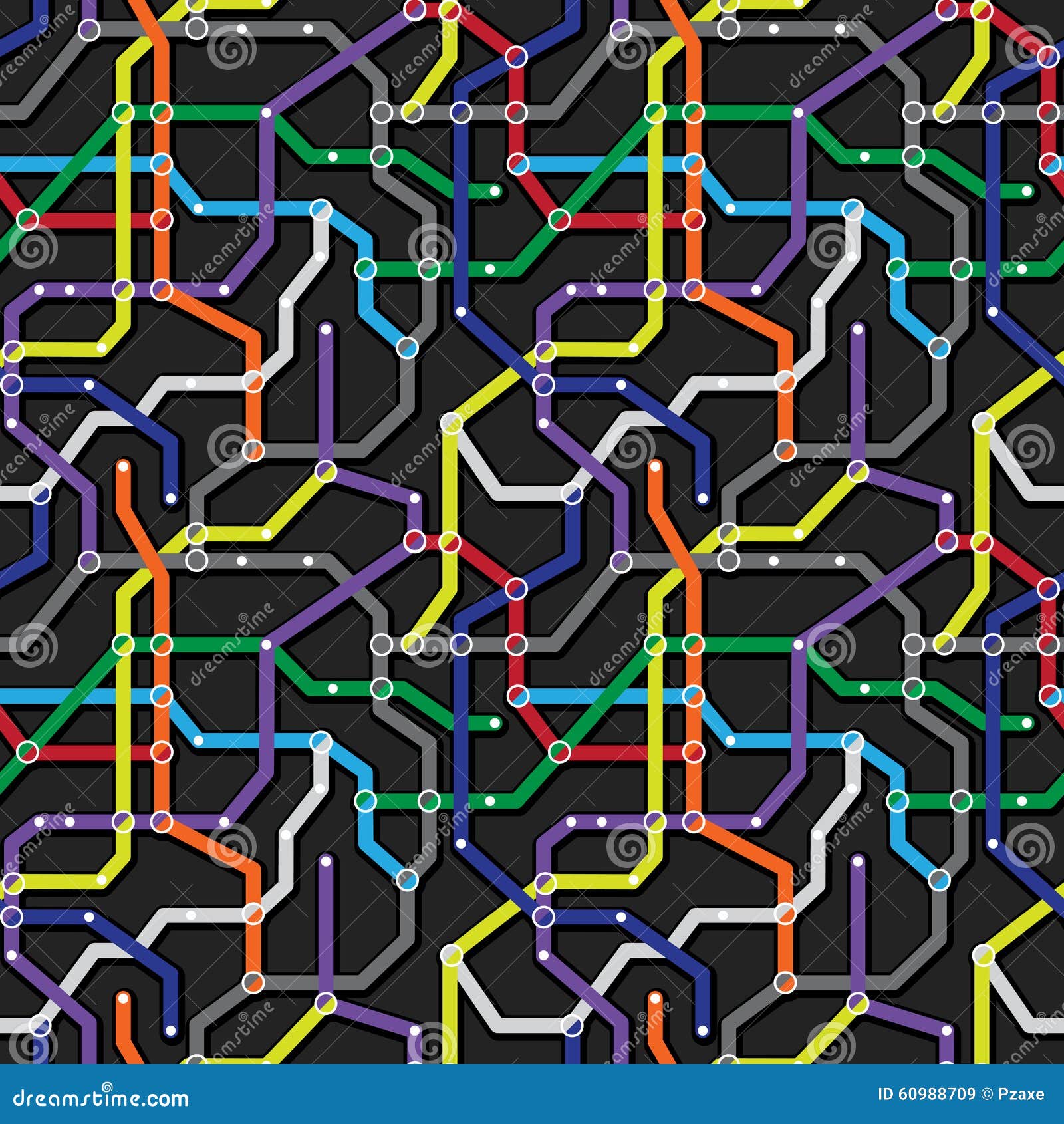 Colorful Metro Scheme, Railway Transport Or City Bus Map Stock ...