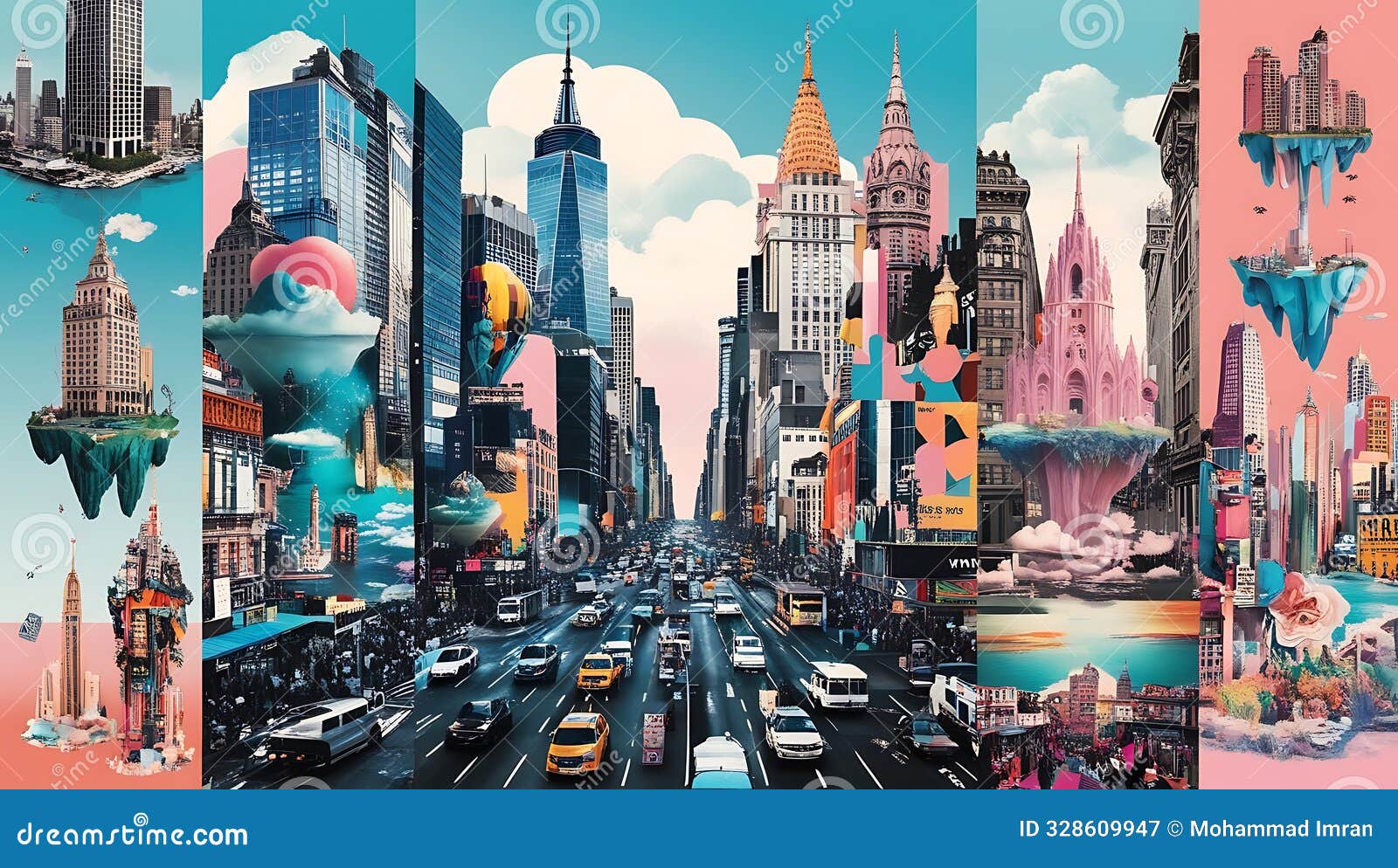 Montage Of A Modern Building And A Stair Sculpture Royalty-Free Stock ...