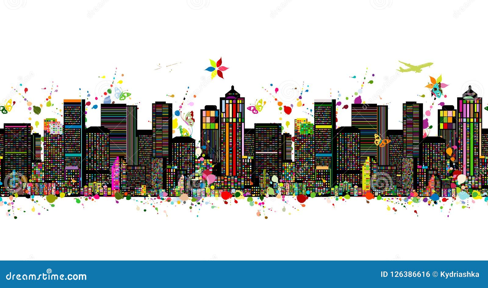 Colorful Metropolis, Seamless Pattern for Your Design Stock Vector ...
