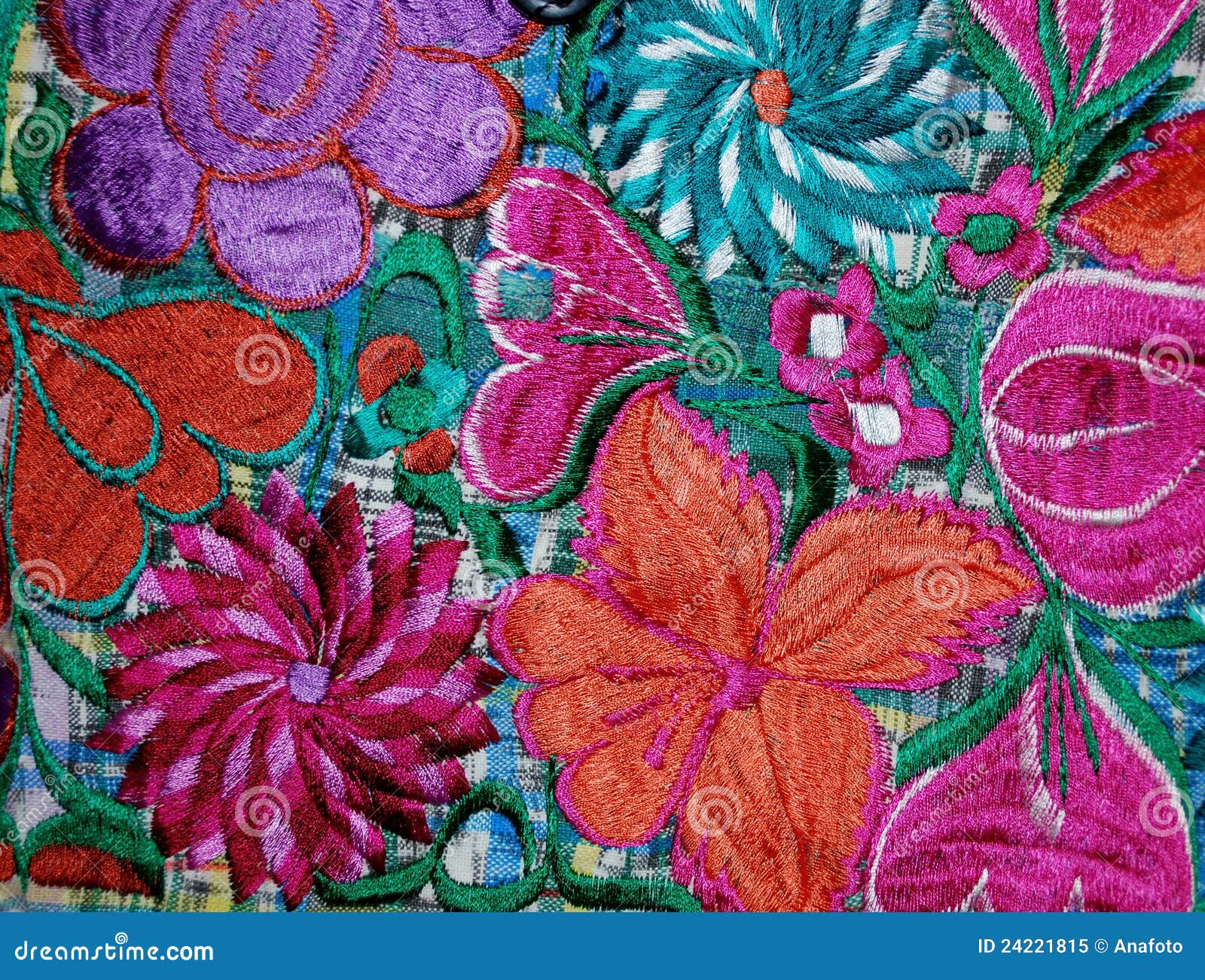 Colorful Mexican Embroidery Stock Image - Image of flower, abstract ...