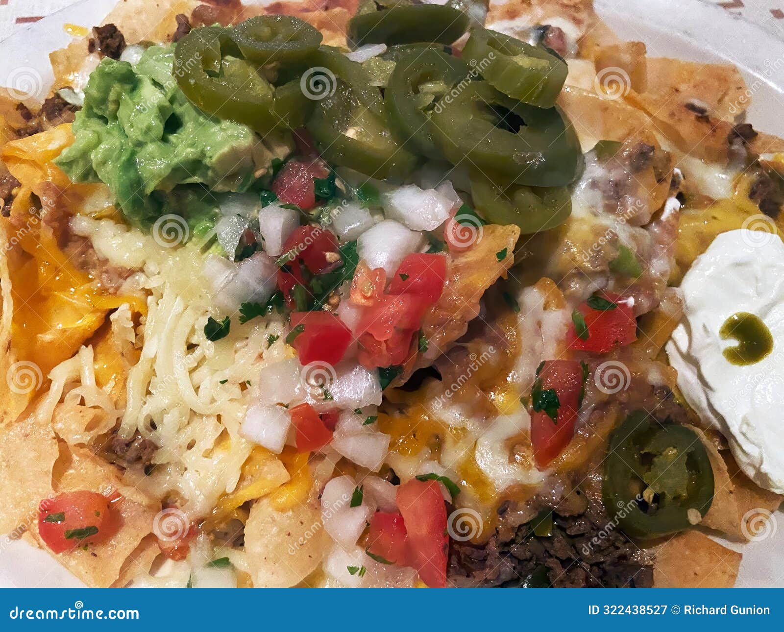 Colorful Mexican Nachos for an Appetizer Stock Image - Image of sour ...