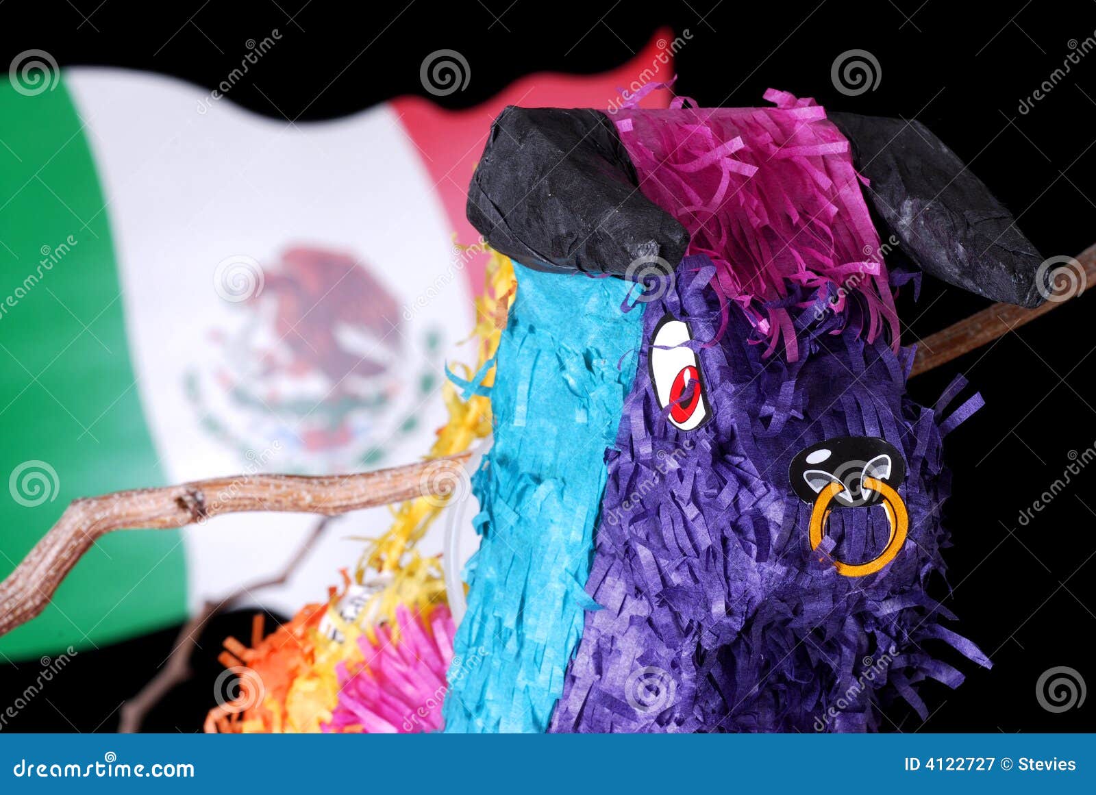 Colorful Mexican Pinata with Flag Stock Image - Image of annual ...