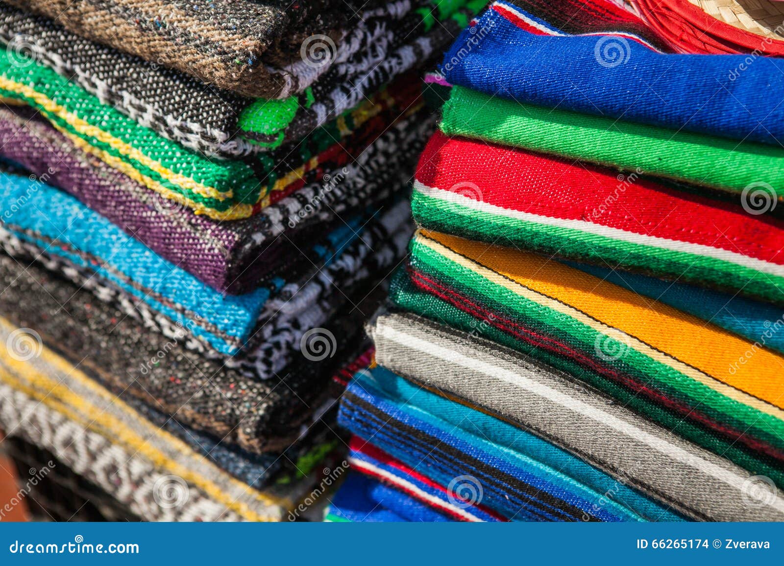 Colorful Mexican Serapes Hang in Row. Stock Photo - Image of blanket ...