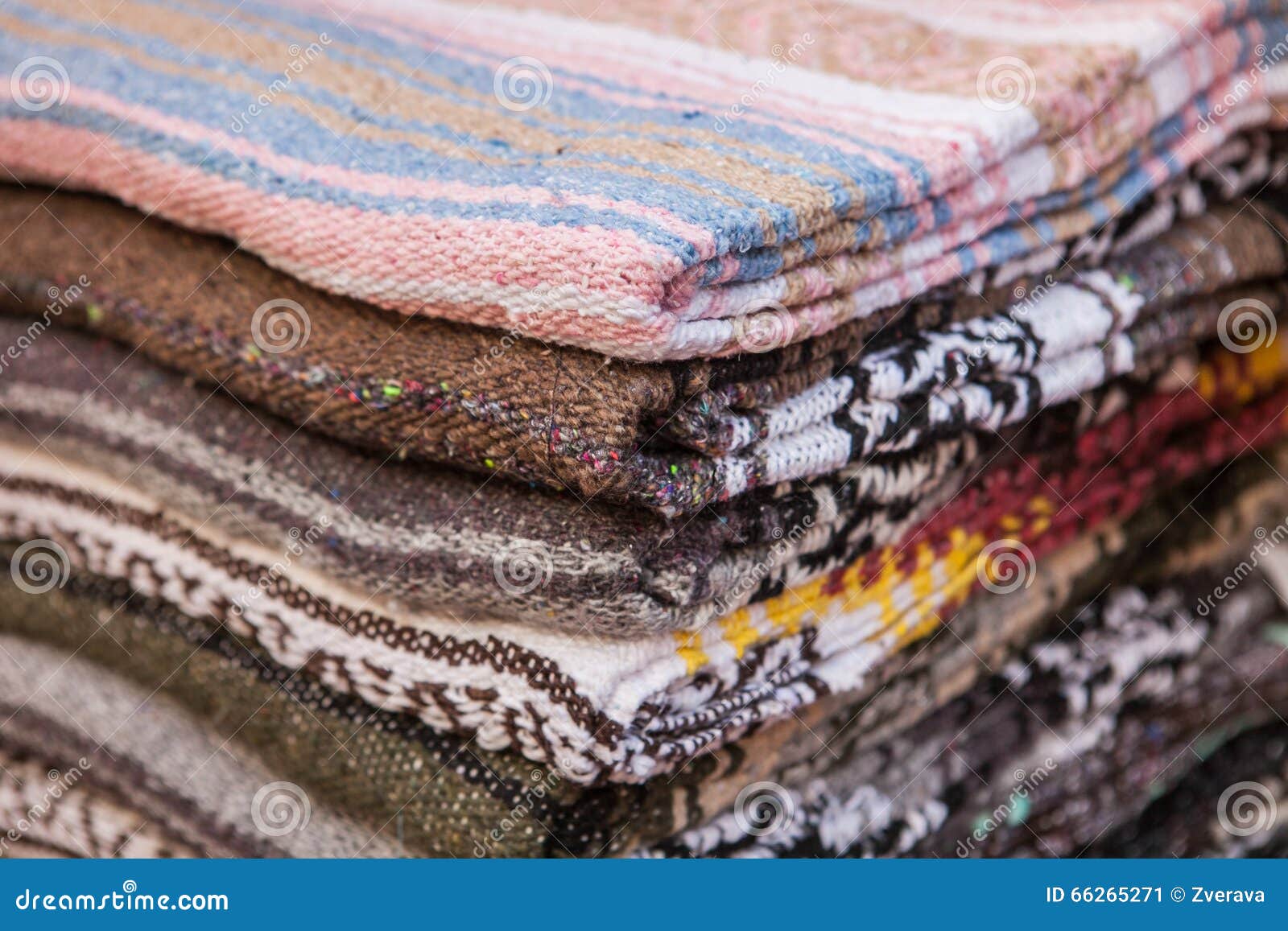 Colorful Mexican Serapes Hang in Row. Stock Image - Image of culture ...