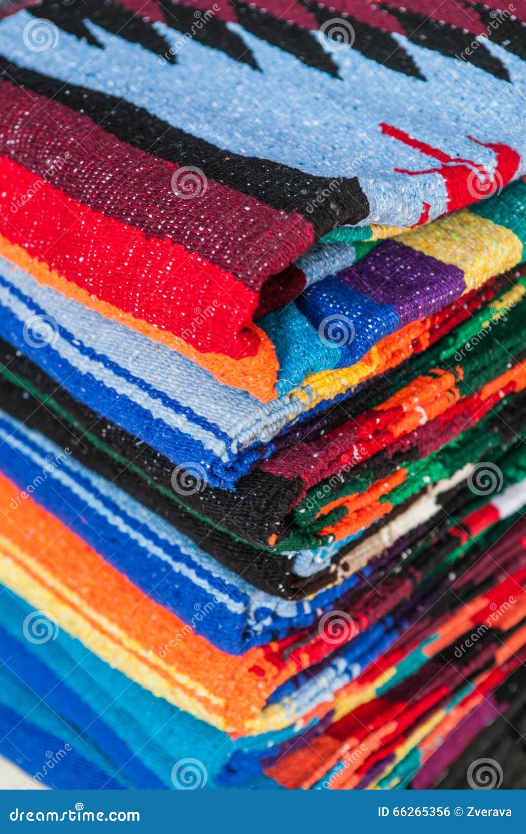 Colorful Mexican Serapes Hang in Row. Stock Photo - Image of pattern ...