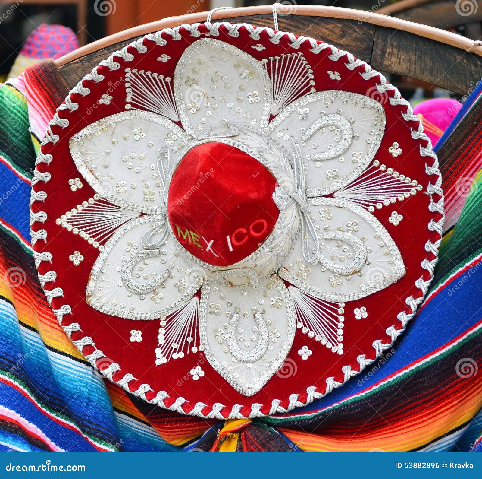 Colorful Mexican Sombrero Souvenirs Stock Photo - Image of flea ...