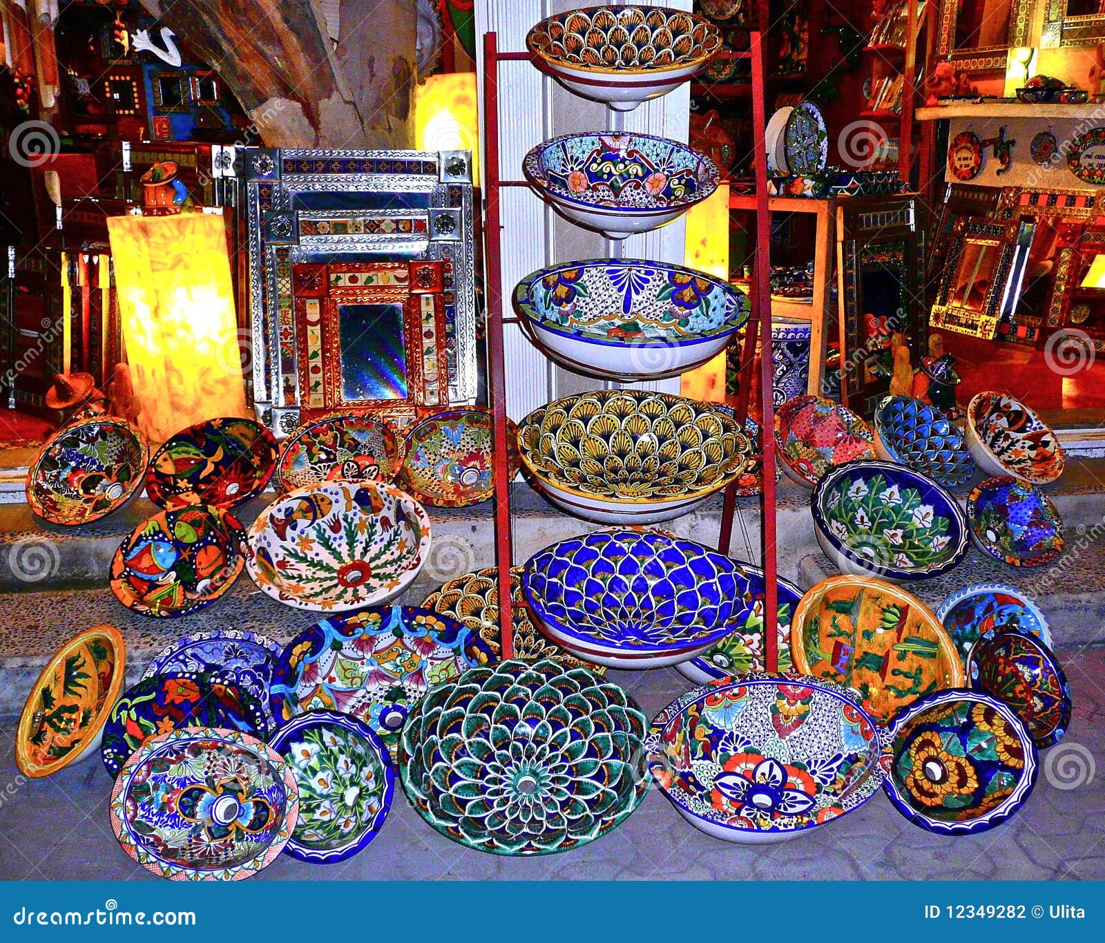 Colorful Mexican Washbasins Stock Photo - Image of pattern, colorful ...