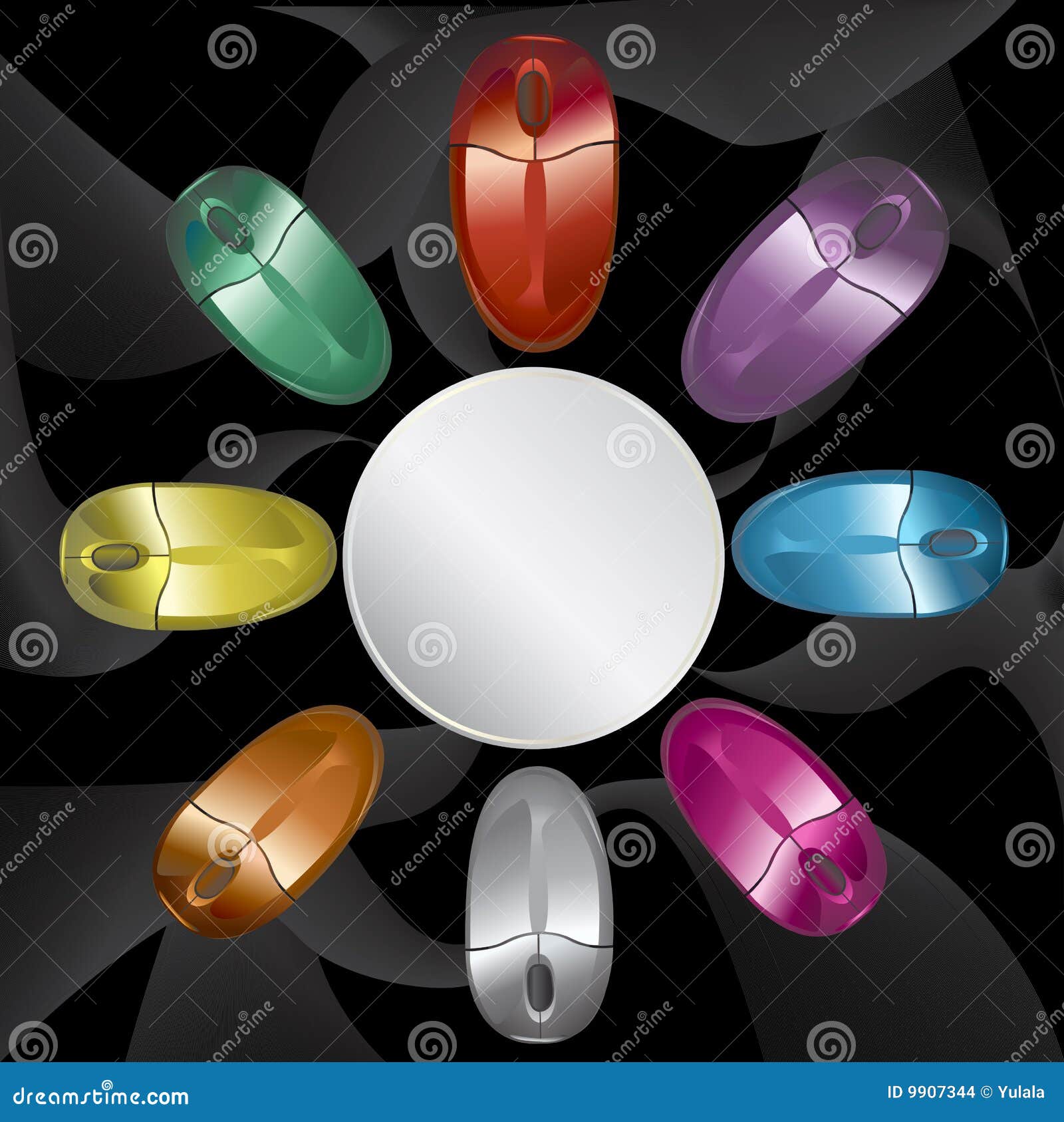 Colorful mice stock vector. Illustration of electronics - 9907344