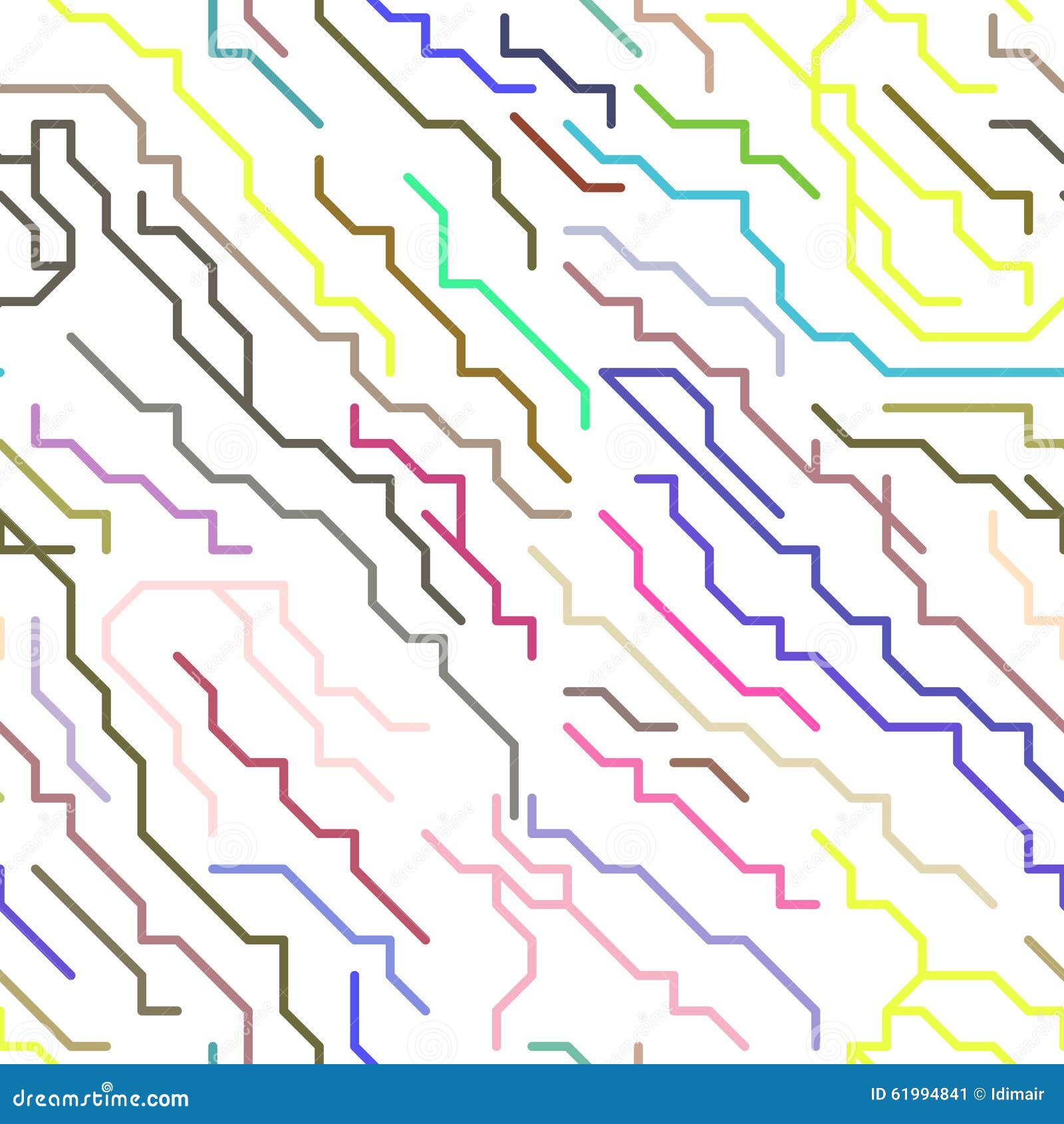 Colorful Micro Chip Lines Seamless Pattern. Vector Stock Vector ...