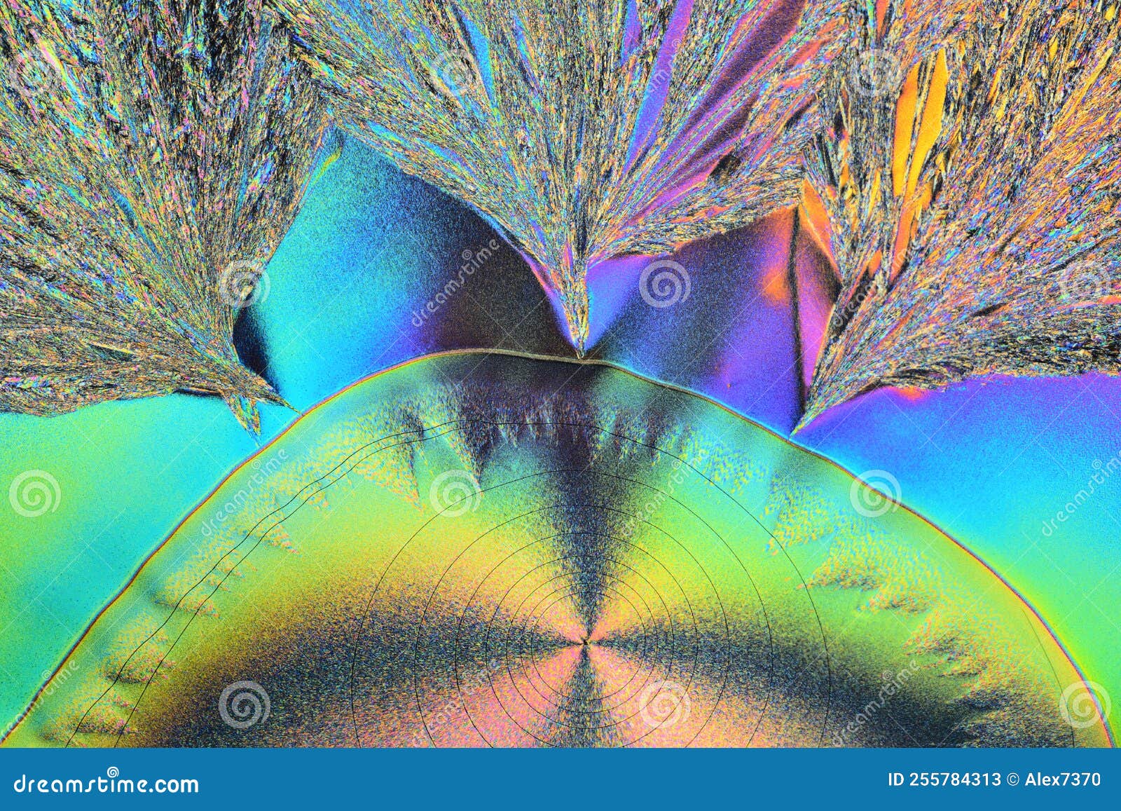 Colorful Micro Crystals in Polarized Light. Photo through a Microscope ...