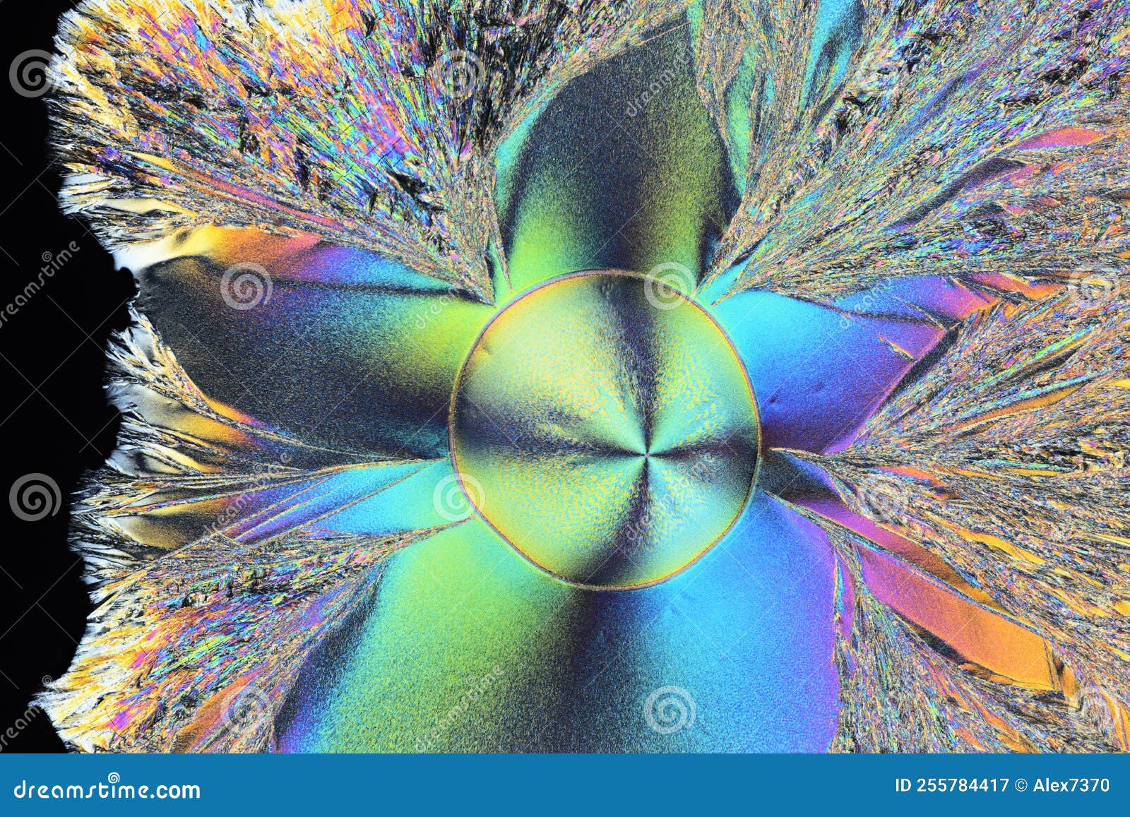 Colorful Micro Crystals in Polarized Light. Photo through a Microscope ...