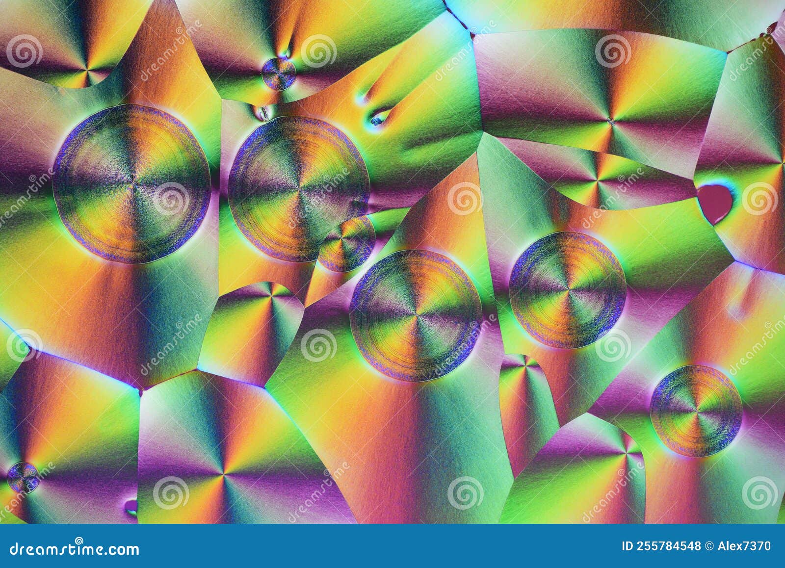 Colorful Micro Crystals in Polarized Light. Photo through a Microscope ...