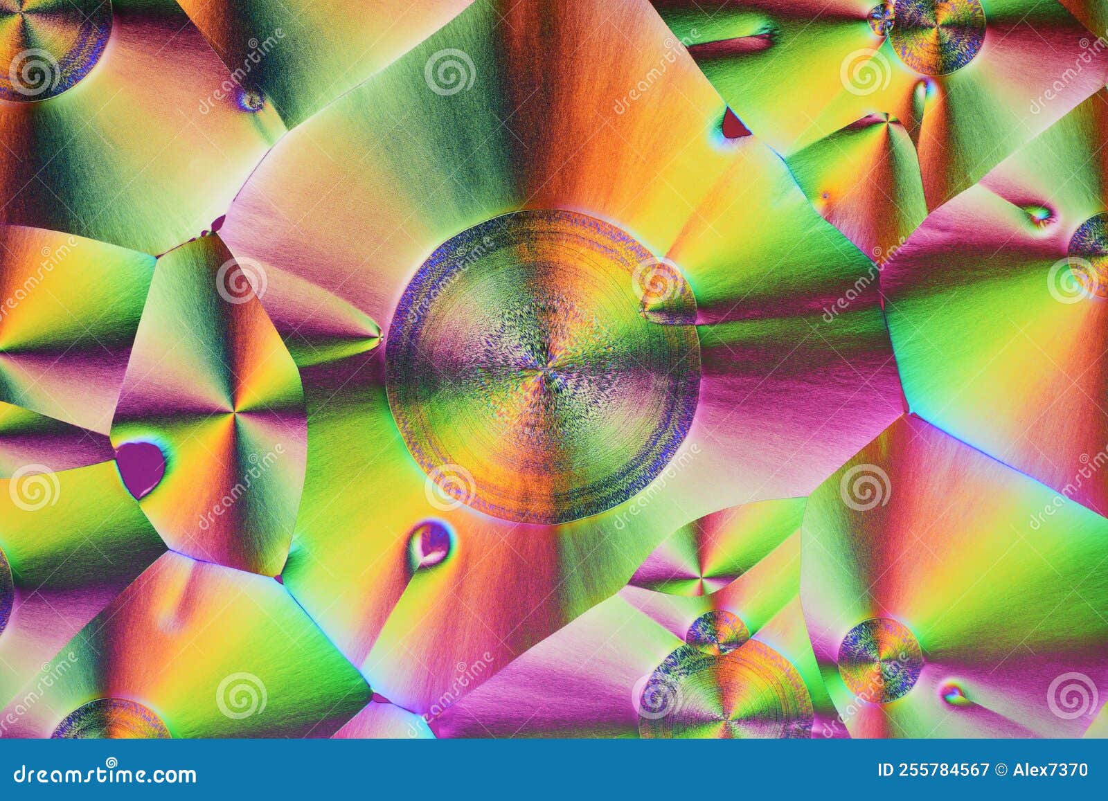 Colorful Micro Crystals in Polarized Light. Photo through a Microscope ...