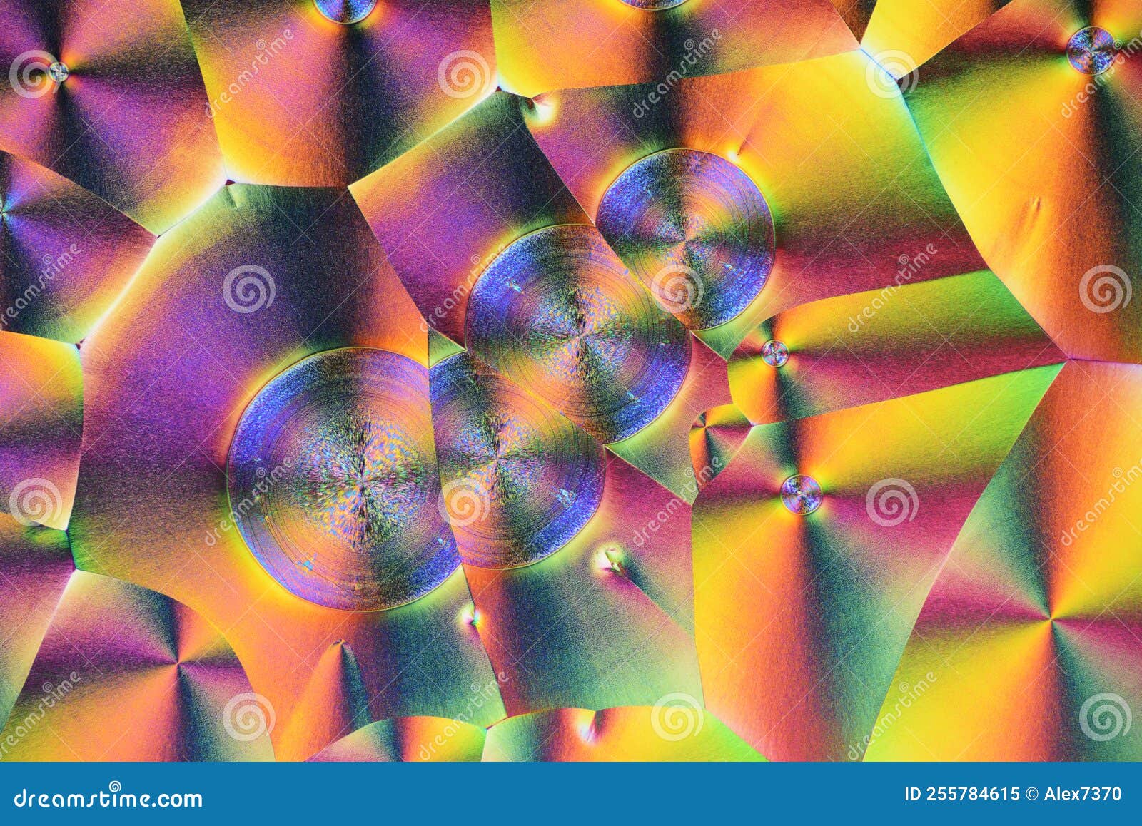 Colorful Micro Crystals in Polarized Light. Photo through a Microscope ...