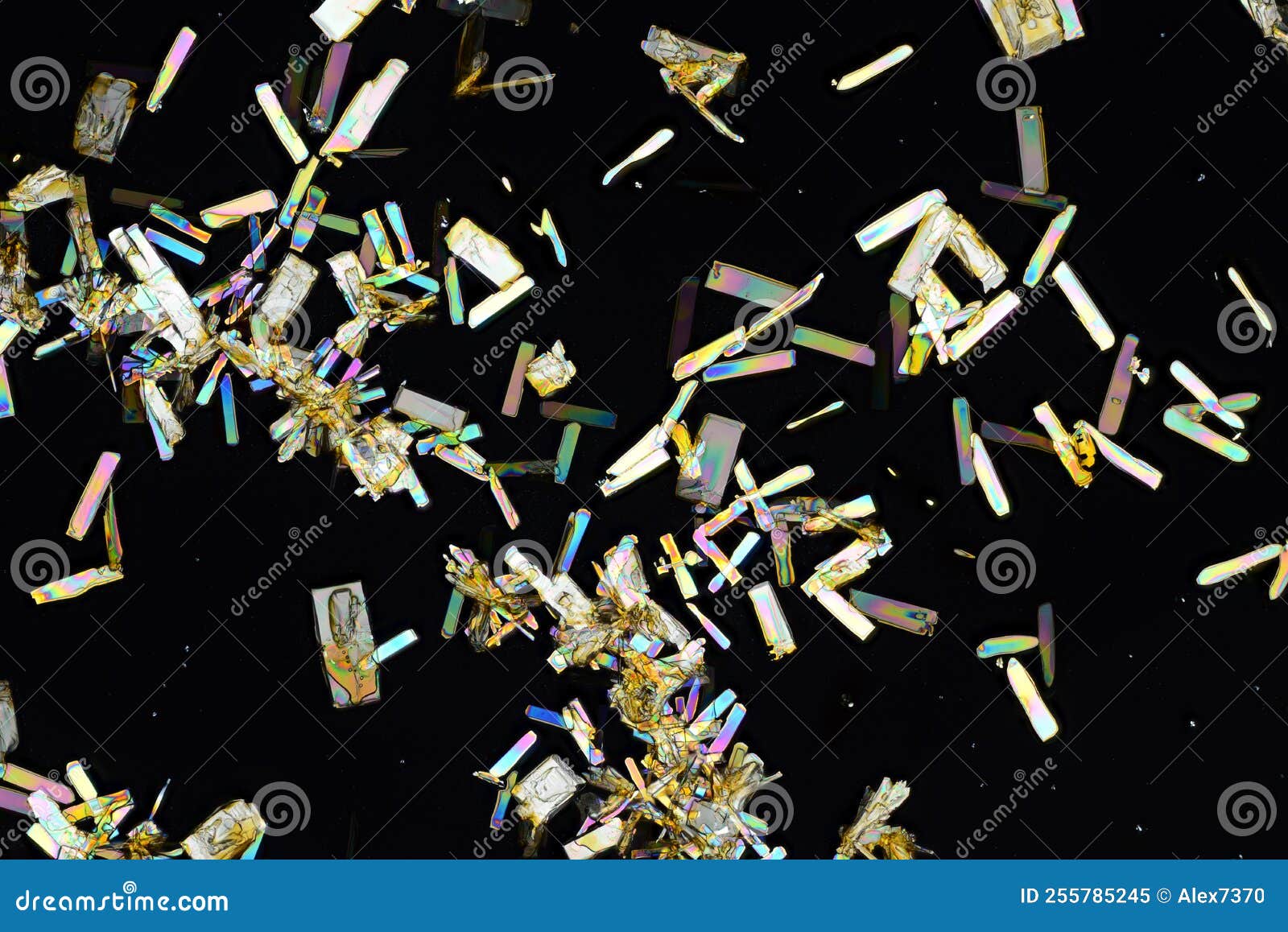 Colorful Micro Crystals in Polarized Light. Photo through a Microscope ...