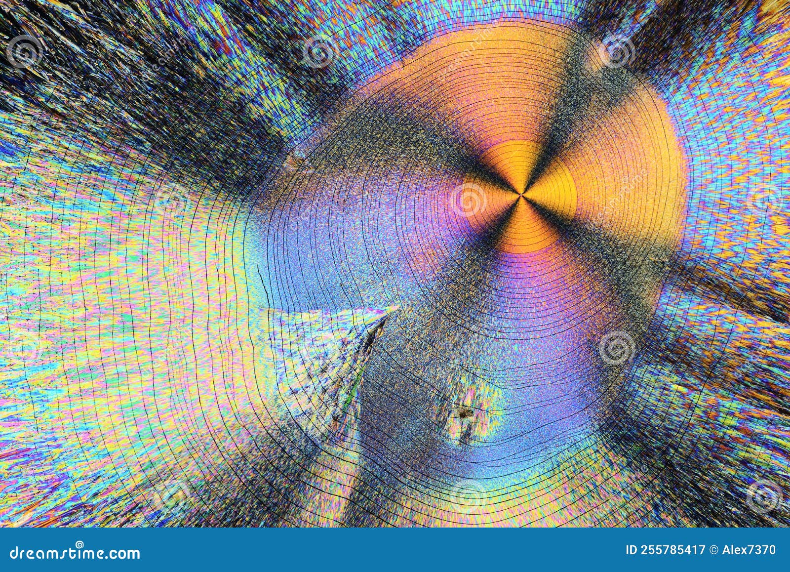 Colorful Micro Crystals in Polarized Light. Photo through a Microscope ...