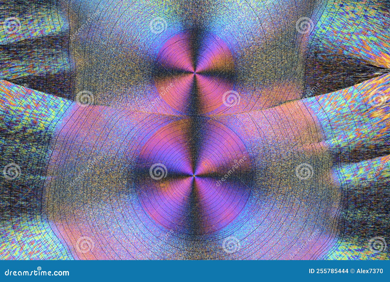 Colorful Micro Crystals in Polarized Light. Photo through a Microscope ...