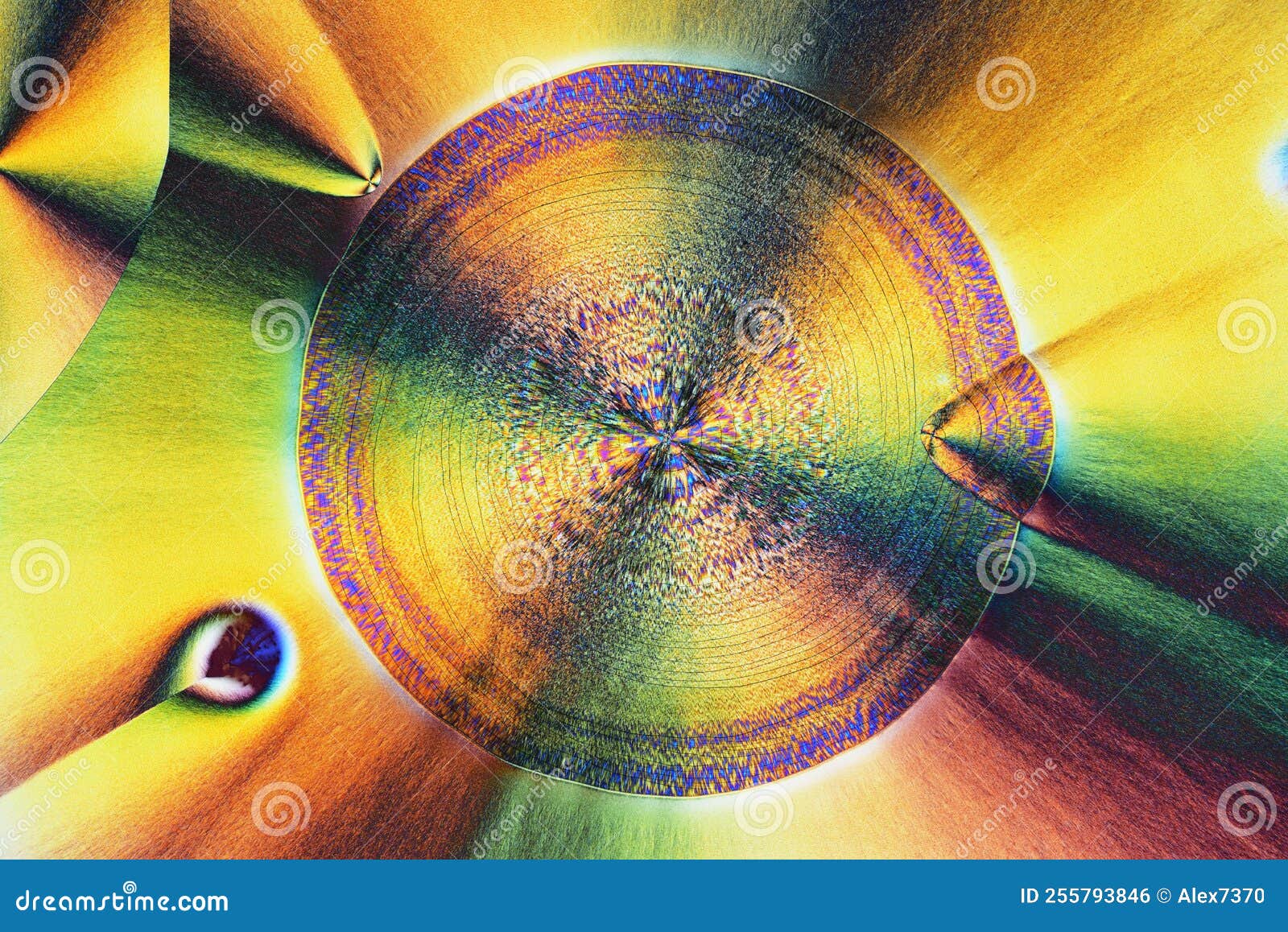 Colorful Micro Crystals in Polarized Light. Photo through a Microscope ...