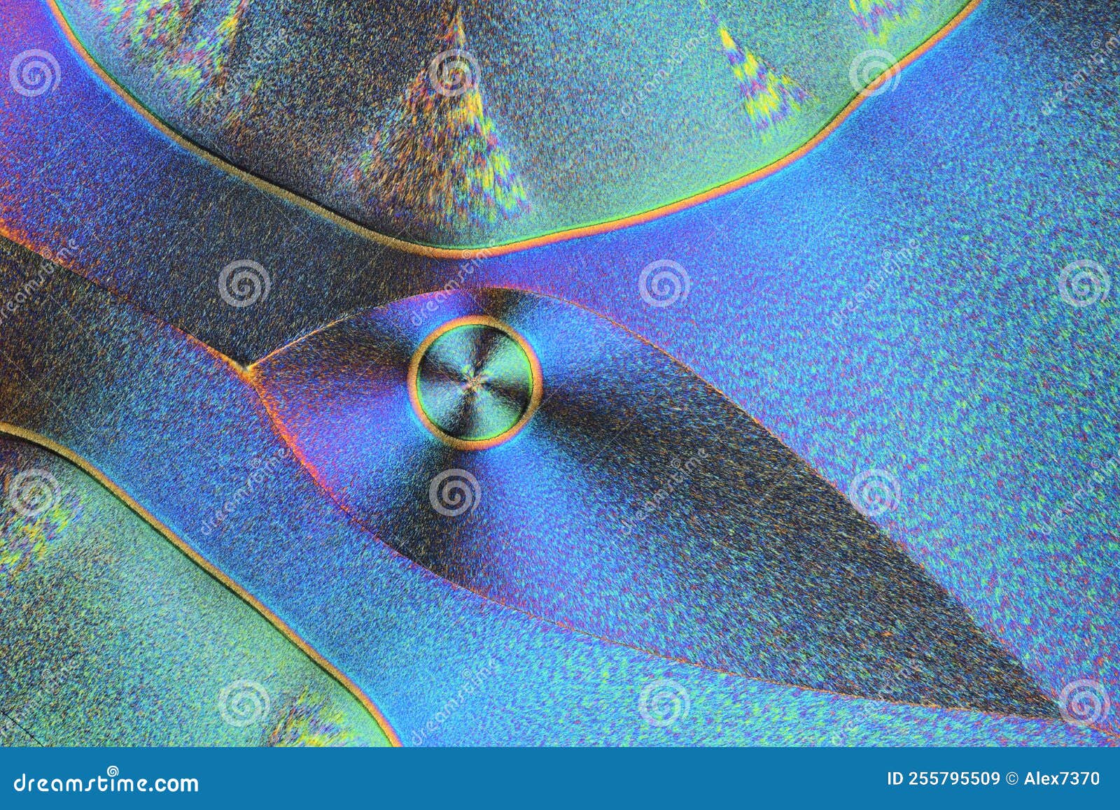 Colorful Micro Crystals in Polarized Light. Photo through a Microscope ...