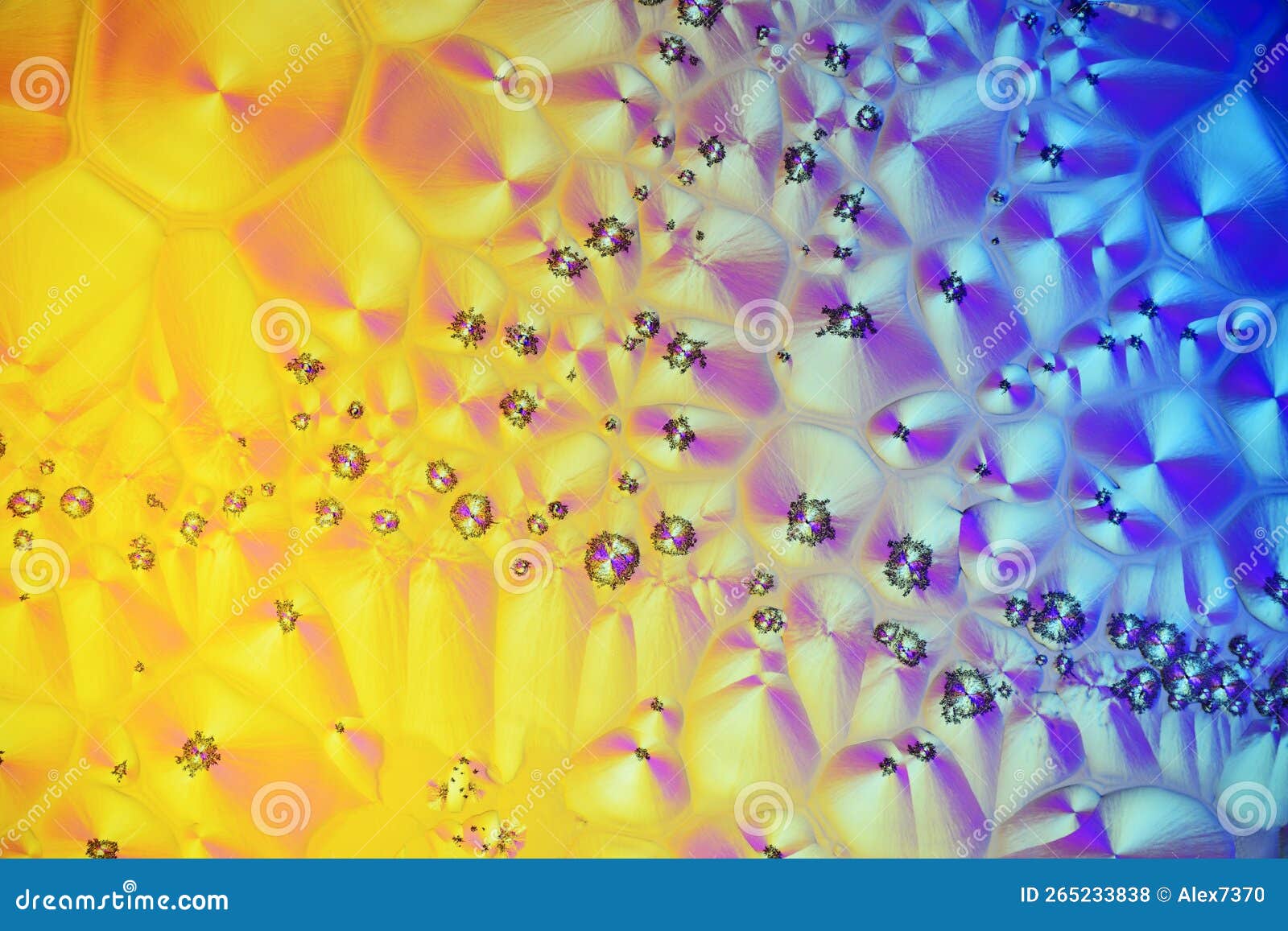 Colorful Micro Crystals in Polarized Light. Photo through a Microscope ...