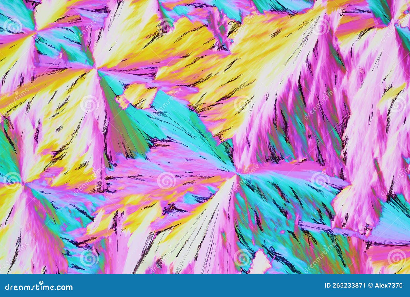 Colorful Micro Crystals in Polarized Light. Photo through a Microscope ...